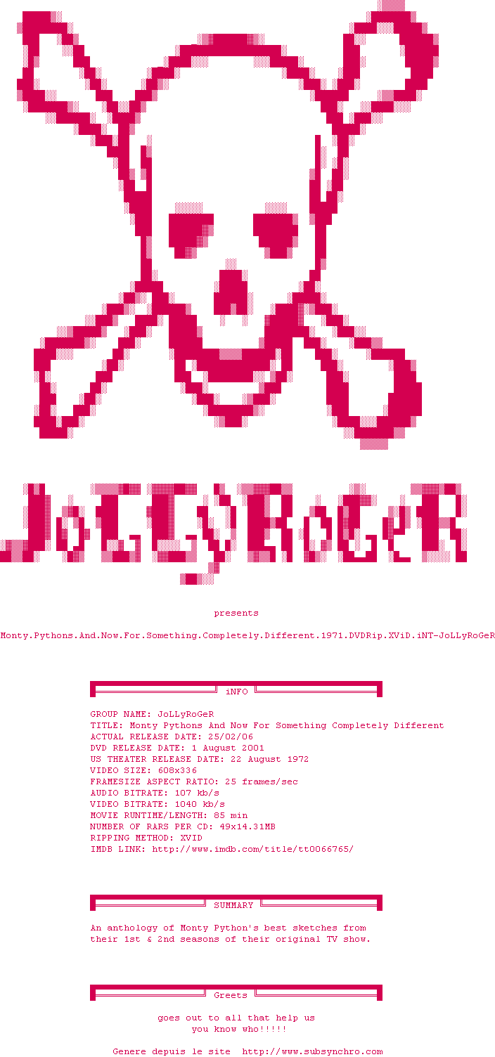 Téléchargez les sous-titres de la release « Monty.Pythons.And.Now.For ...