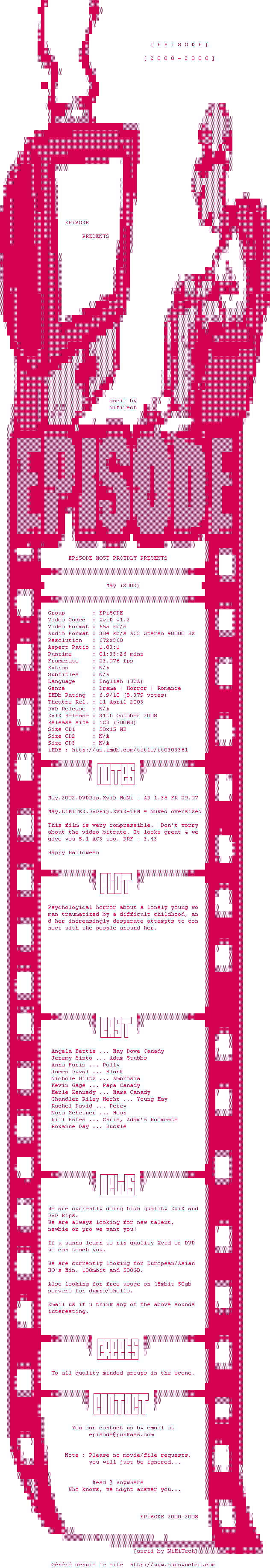 Telechargez les sous-titres du film « May » sur SubSynchro