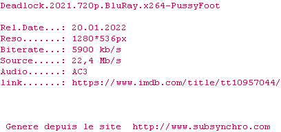 Telechargez les sous-titres du film « Deadlock » sur SubSynchro